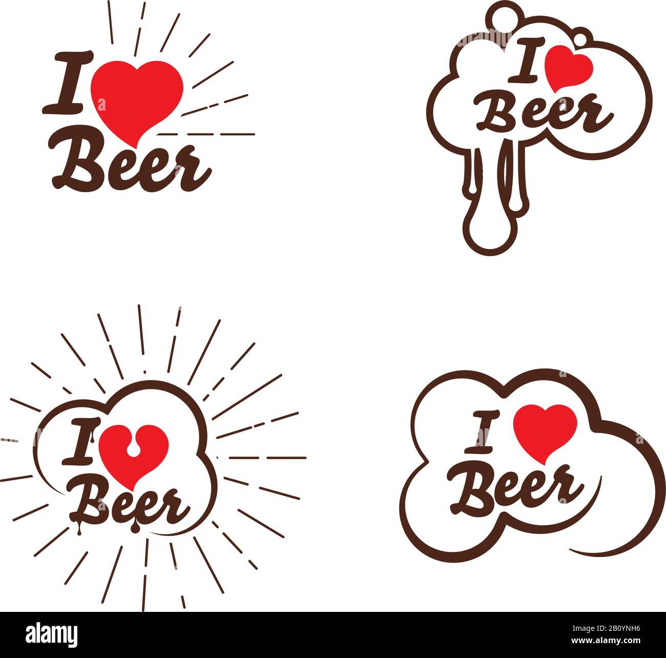 I love Beer Vector illustration design template Stock Vector Image ...