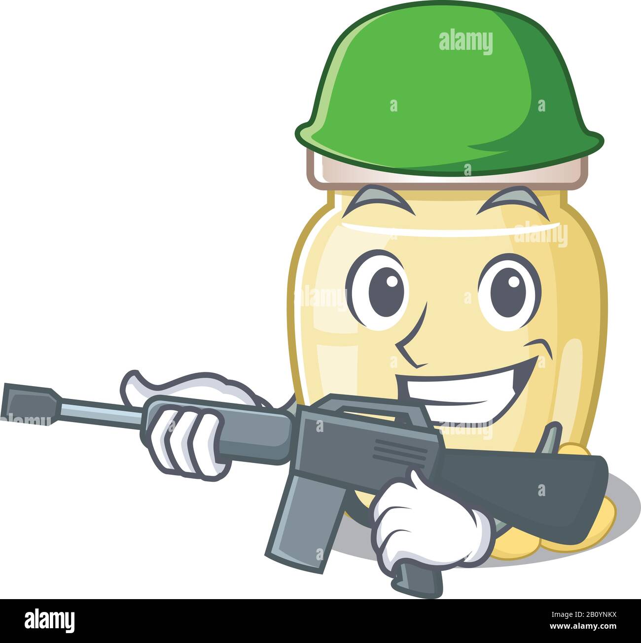 A cute picture of cashew butter Army with machine gun Stock Vector ...
