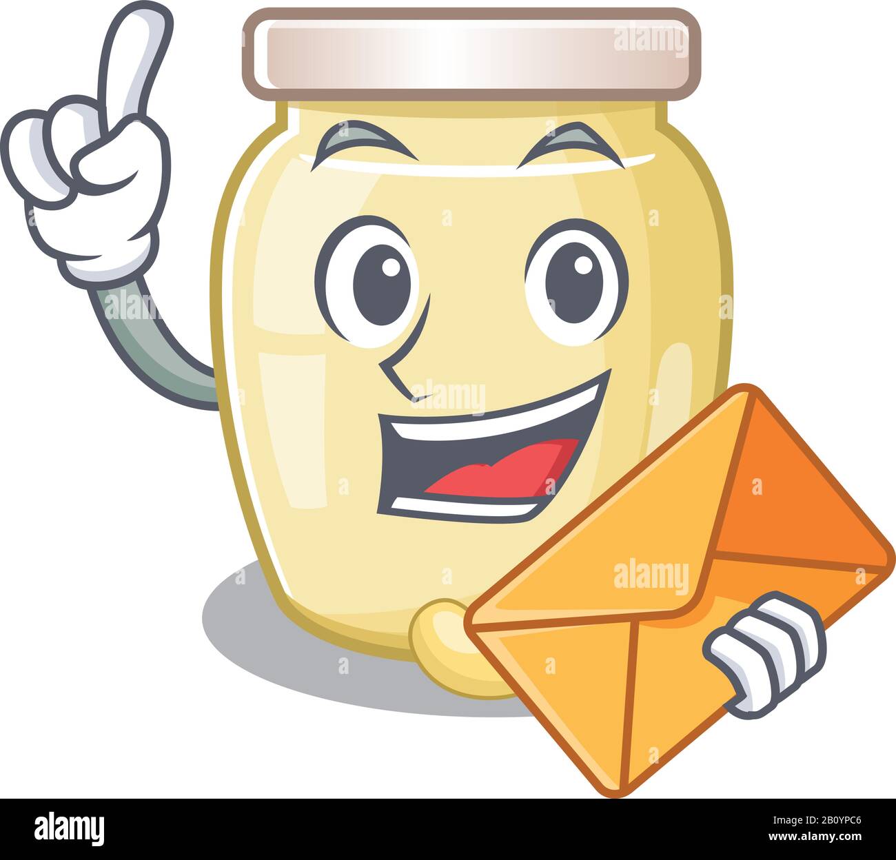 Happy face cashew butter mascot design with envelope Stock Vector Image ...
