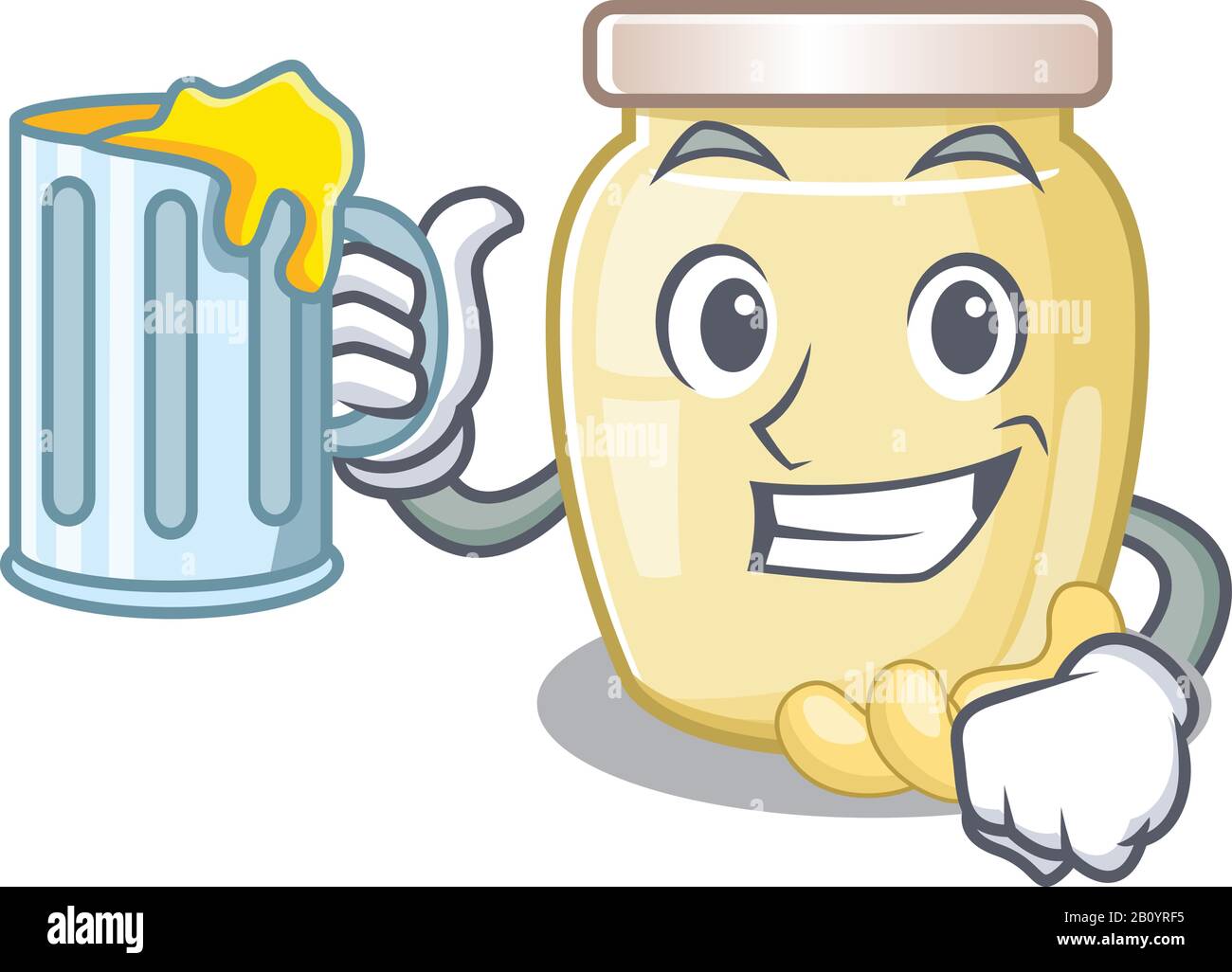 Smiley cashew butter mascot design with a big glass Stock Vector Image ...