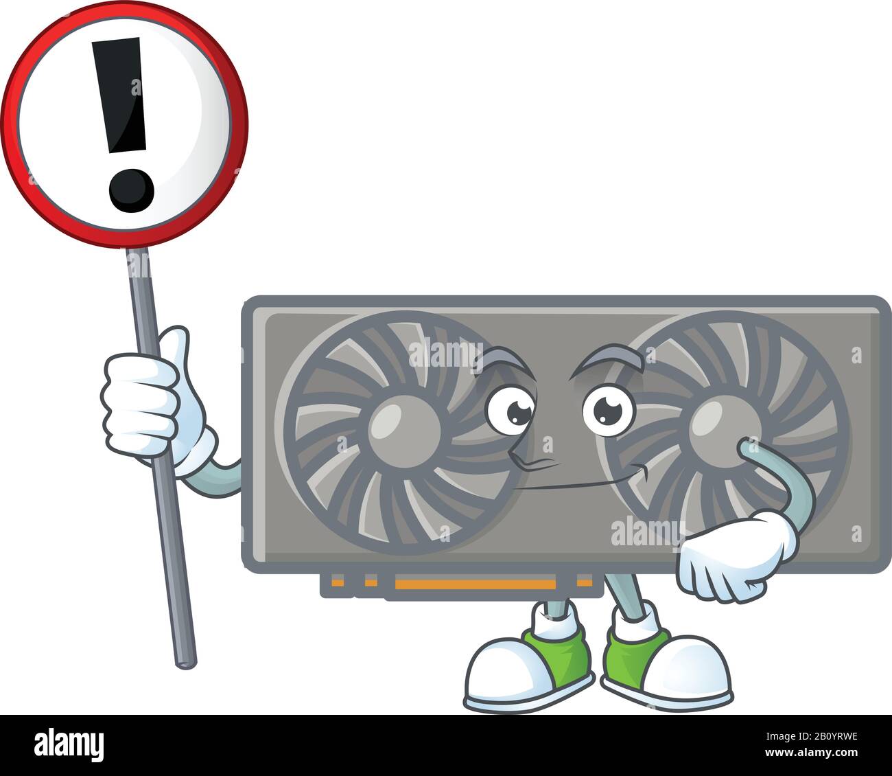 Cartoon character design of gaming VGA card rise up a broad Stock ...