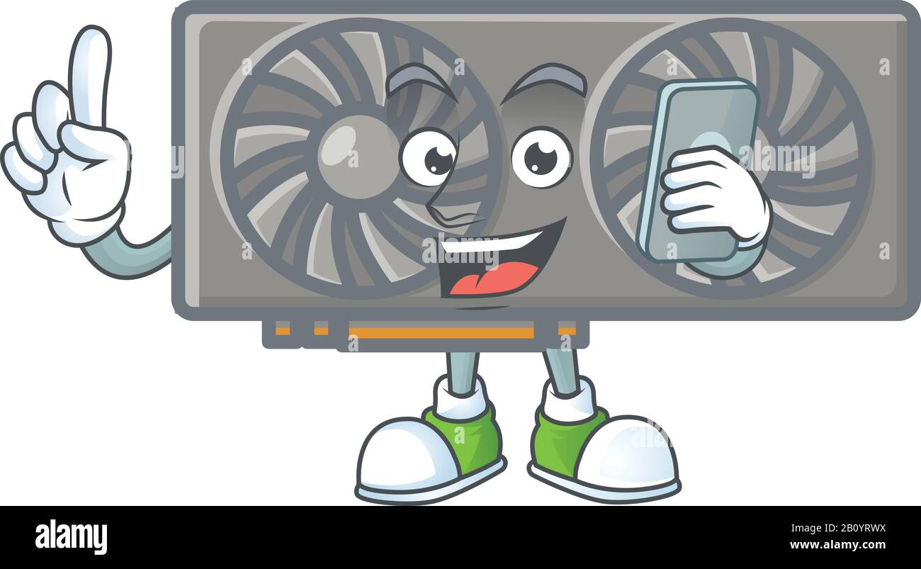 A picture of happy gaming VGA card speaking on the phone Stock Vector ...