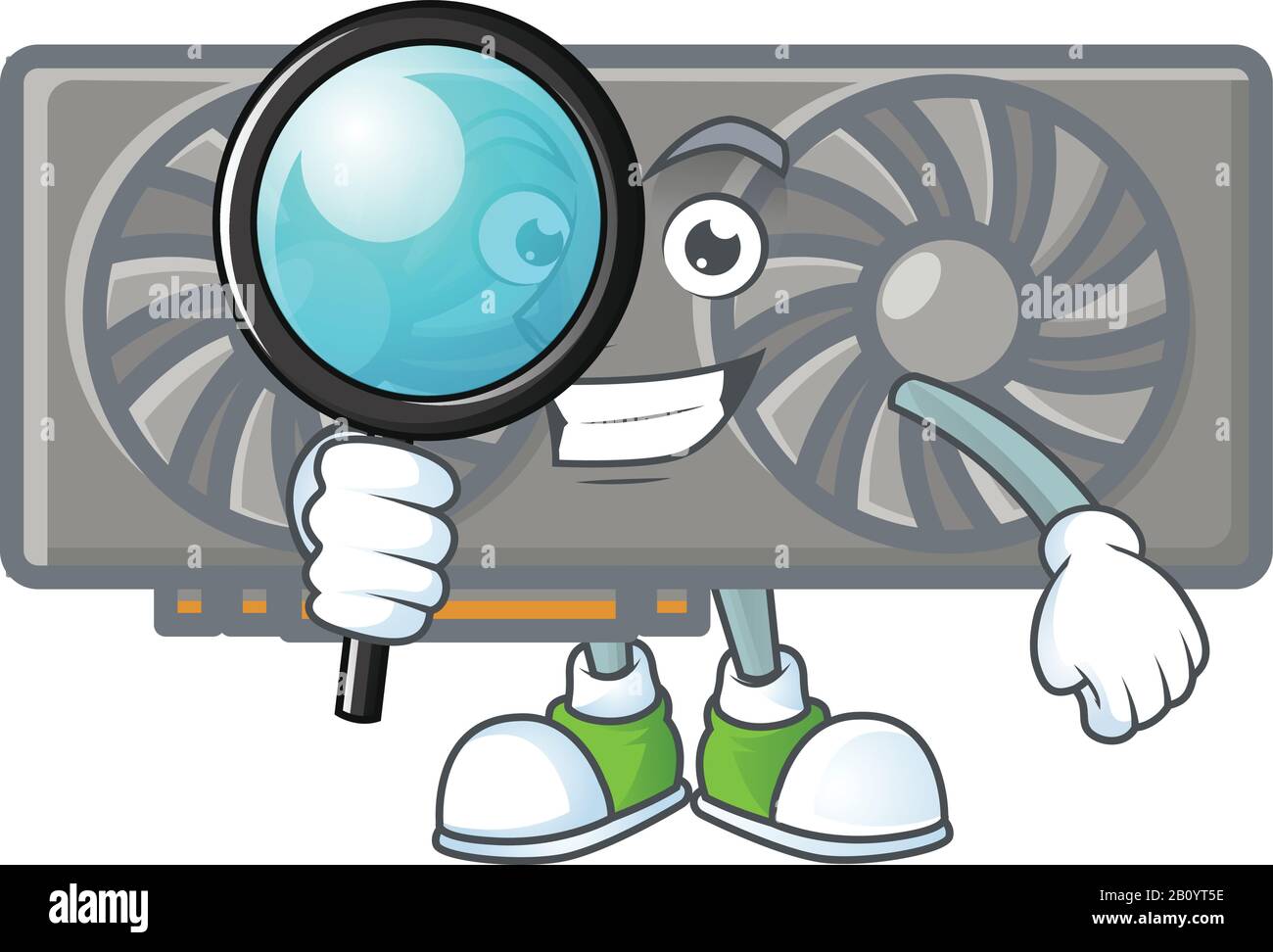 A famous of one eye gaming VGA card Detective cartoon character design ...