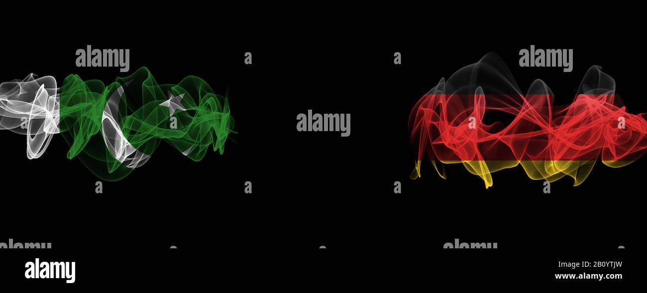 Flags of Pakistan and Germany on Black background, Pakistan vs Germany ...