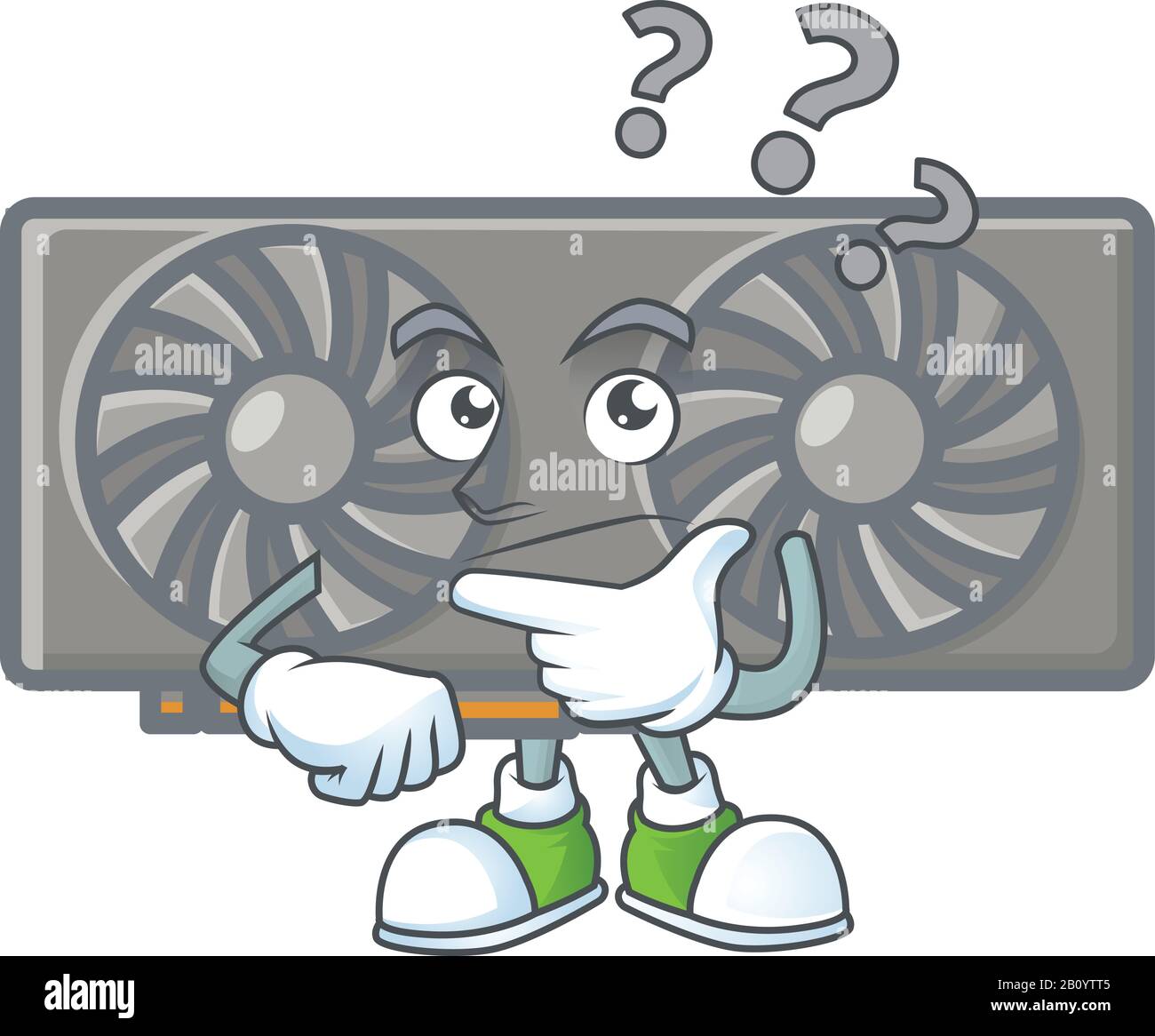 Gaming VGA card cartoon mascot style in a confuse gesture Stock Vector ...