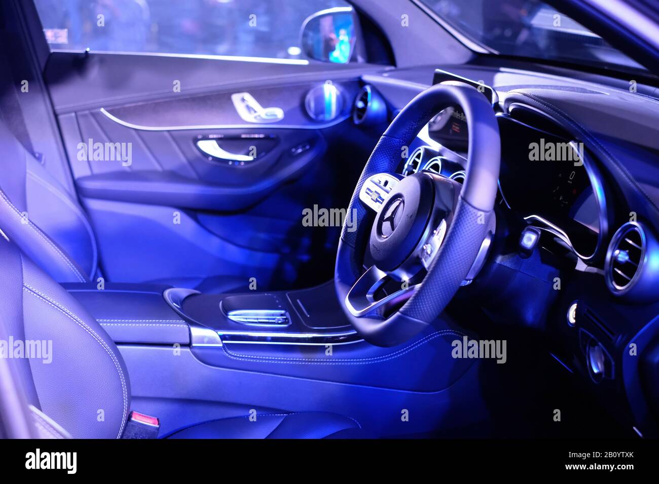 Comfortable and beautiful inside of Benz Stock Photo - Alamy