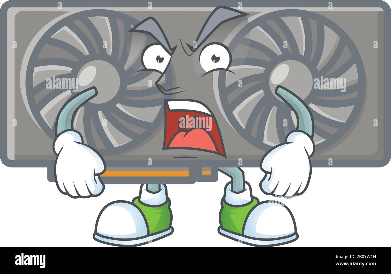 Gaming VGA card cartoon character design with angry face Stock Vector ...