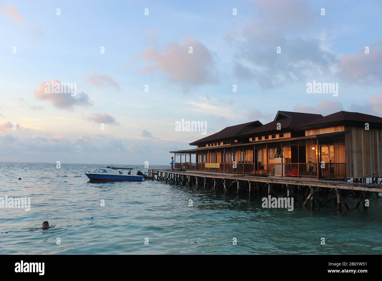 Restaurant on the sea Stock Photo - Alamy