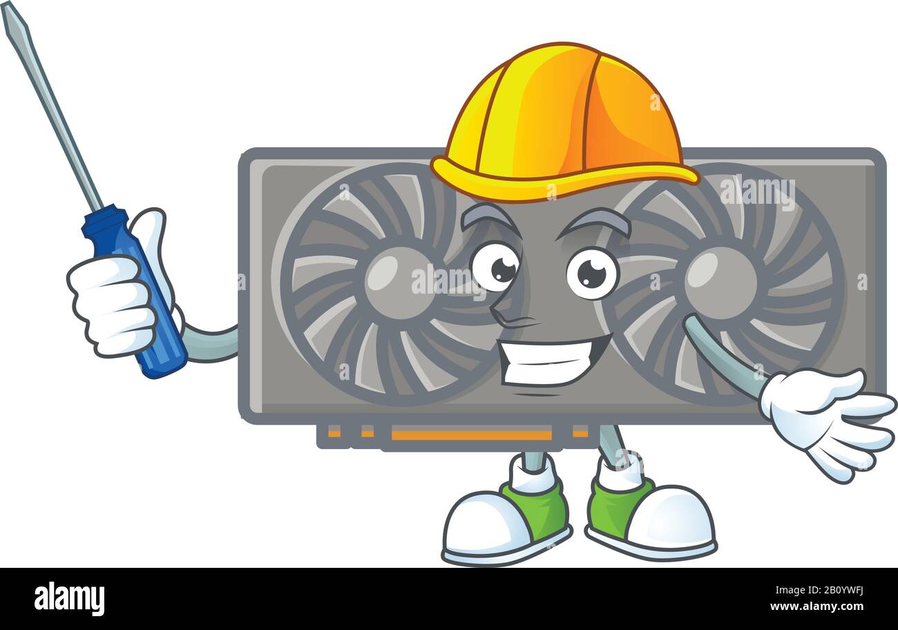 Smart automotive gaming VGA card in cartoon character style Stock ...