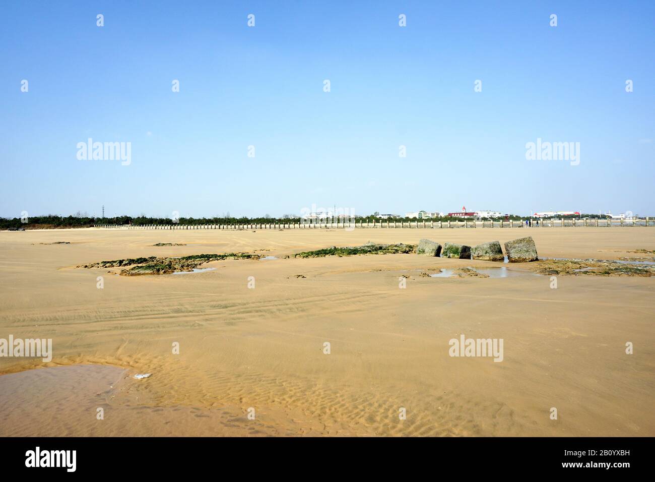 Beach scenery of Wujiatai Sea in Rizhao, Shandong Province, China Stock ...