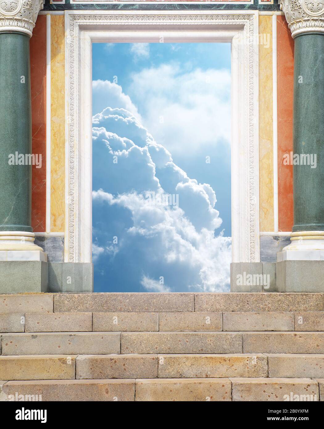 Door to heaven. Conceptual design. God and religion scene Stock Photo ...