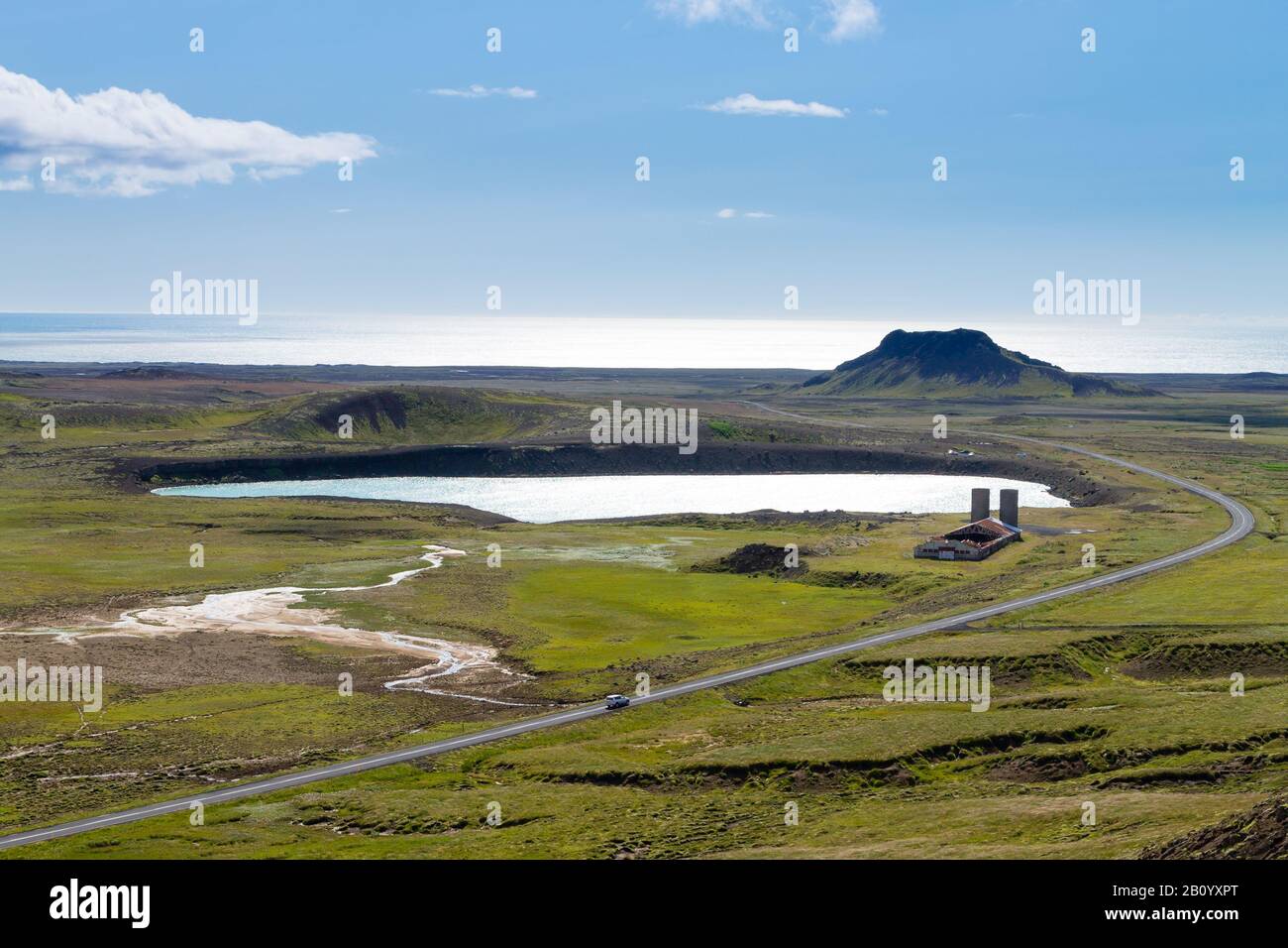 Seltun area aerial landscape, southern peninsula, Reykjanes, Iceland ...