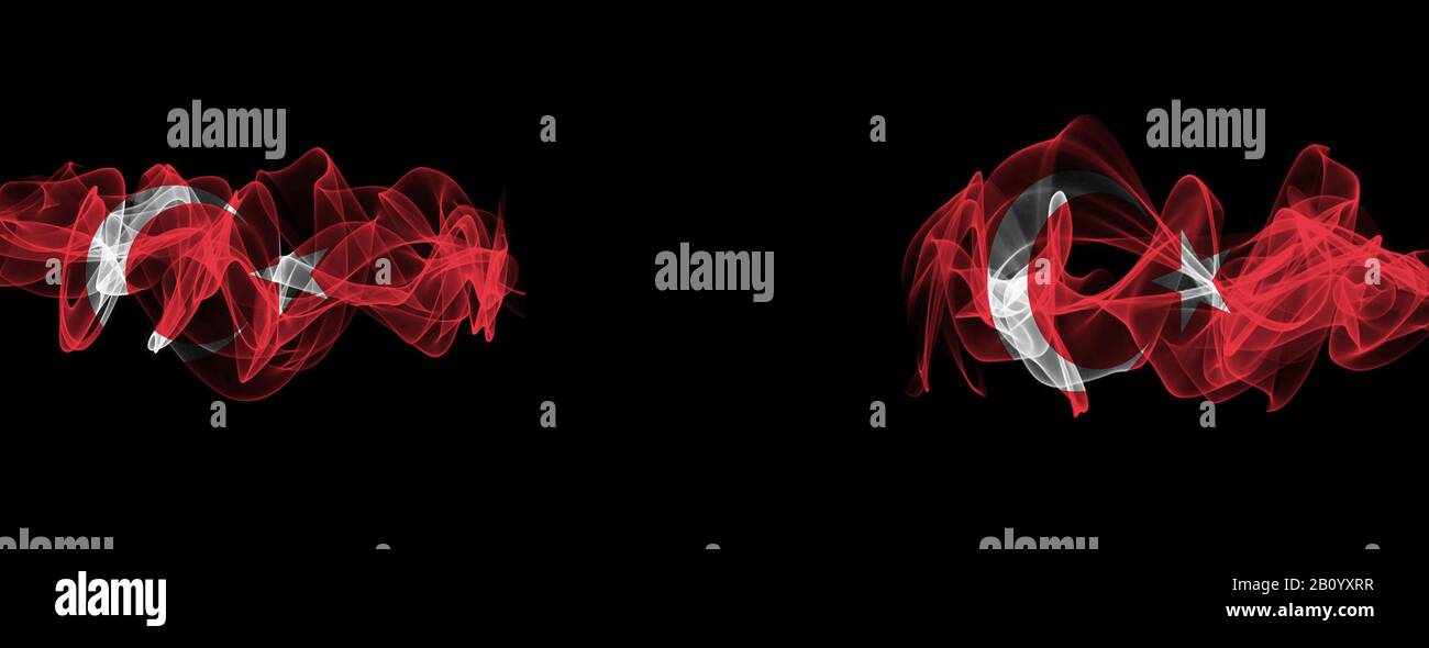 Flags of Turkey and Turkey on Black background, Turkey vs Turkey Smoke ...