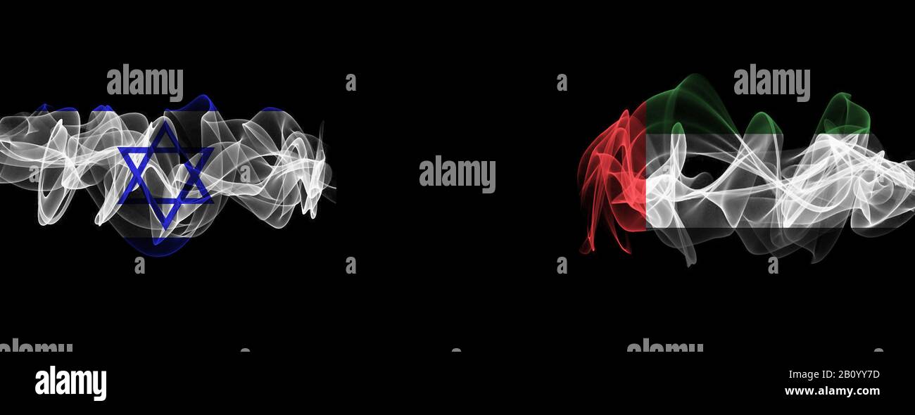 Flags of Israel and UAE on Black background, Israel vs United Arab ...