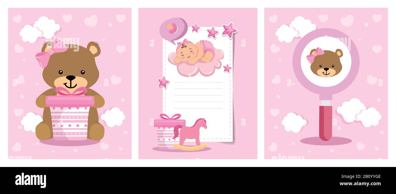 set poster of baby with cute decoration Stock Vector Image & Art - Alamy