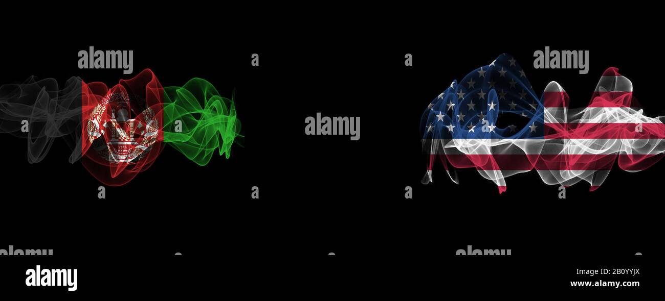 Flags of Afghanistan and USA on Black background, Afghanistan vs USA ...