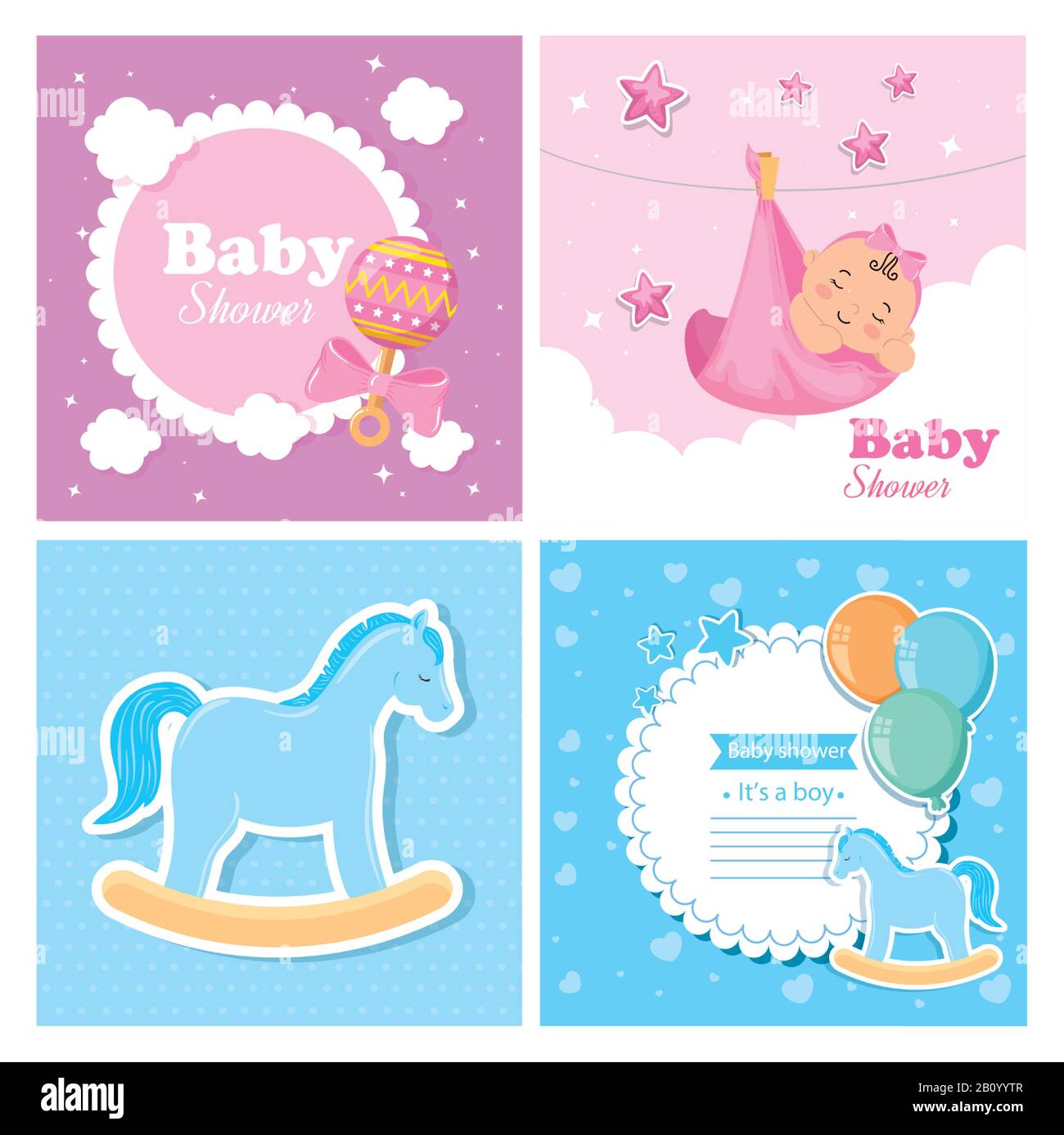 Baby announcement cards Stock Vector Images - Alamy