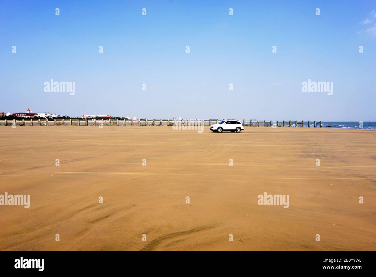 Beach scenery of Wujiatai Sea in Rizhao, Shandong Province, China。A ...