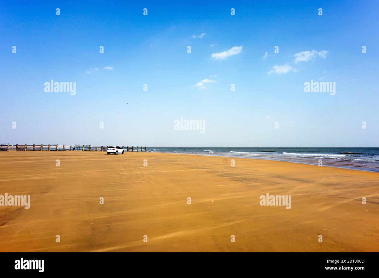 Beach scenery of Wujiatai Sea in Rizhao, Shandong Province, China。A ...