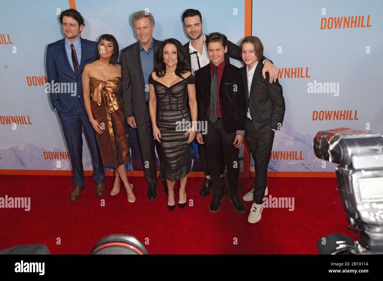 (L-R) Zach Woods, Zoe Chao, Will Ferrell, Julia Louis-Dreyfus, Giulio ...