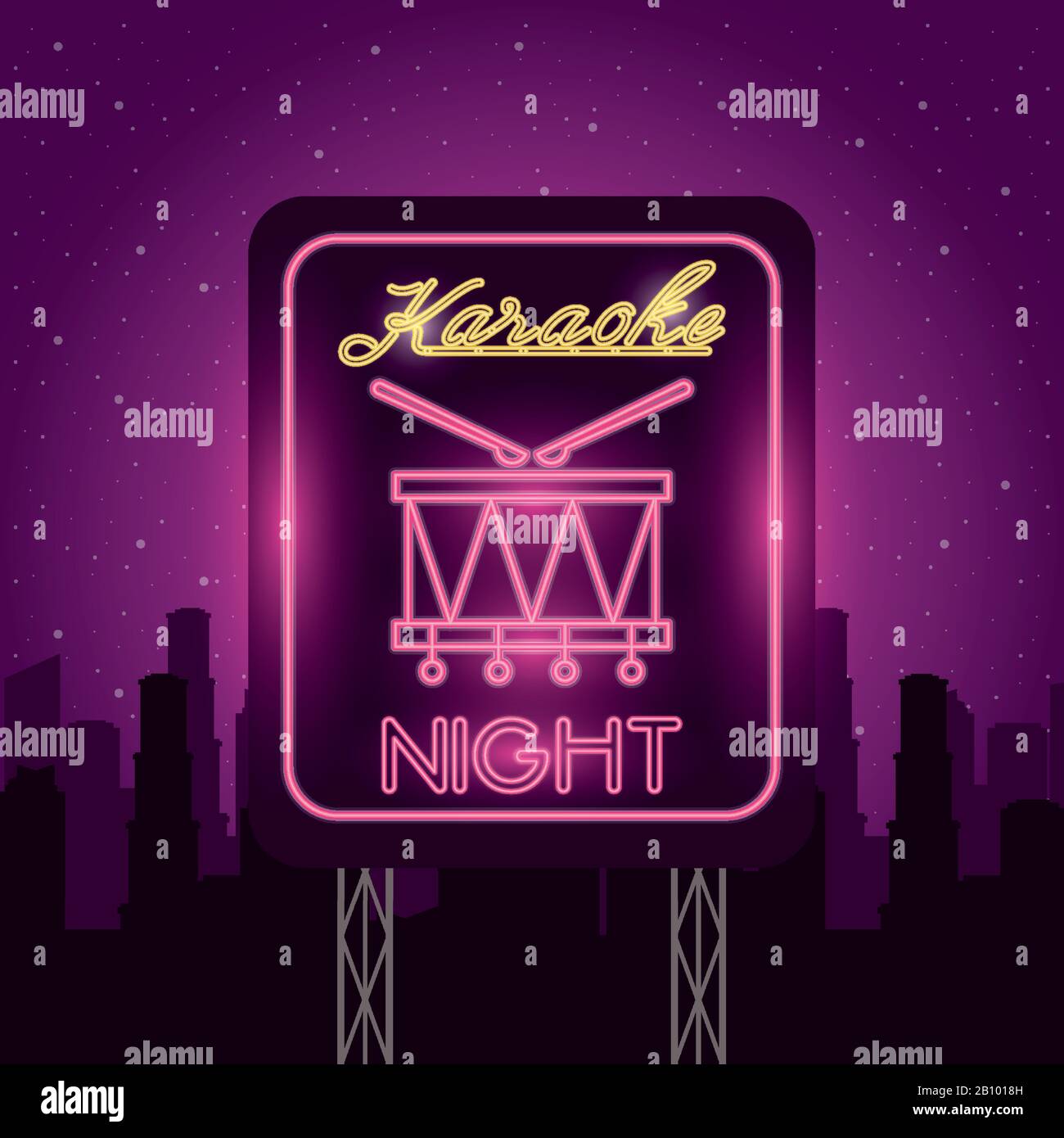 drum musical instrument neon lights Stock Vector Image & Art - Alamy