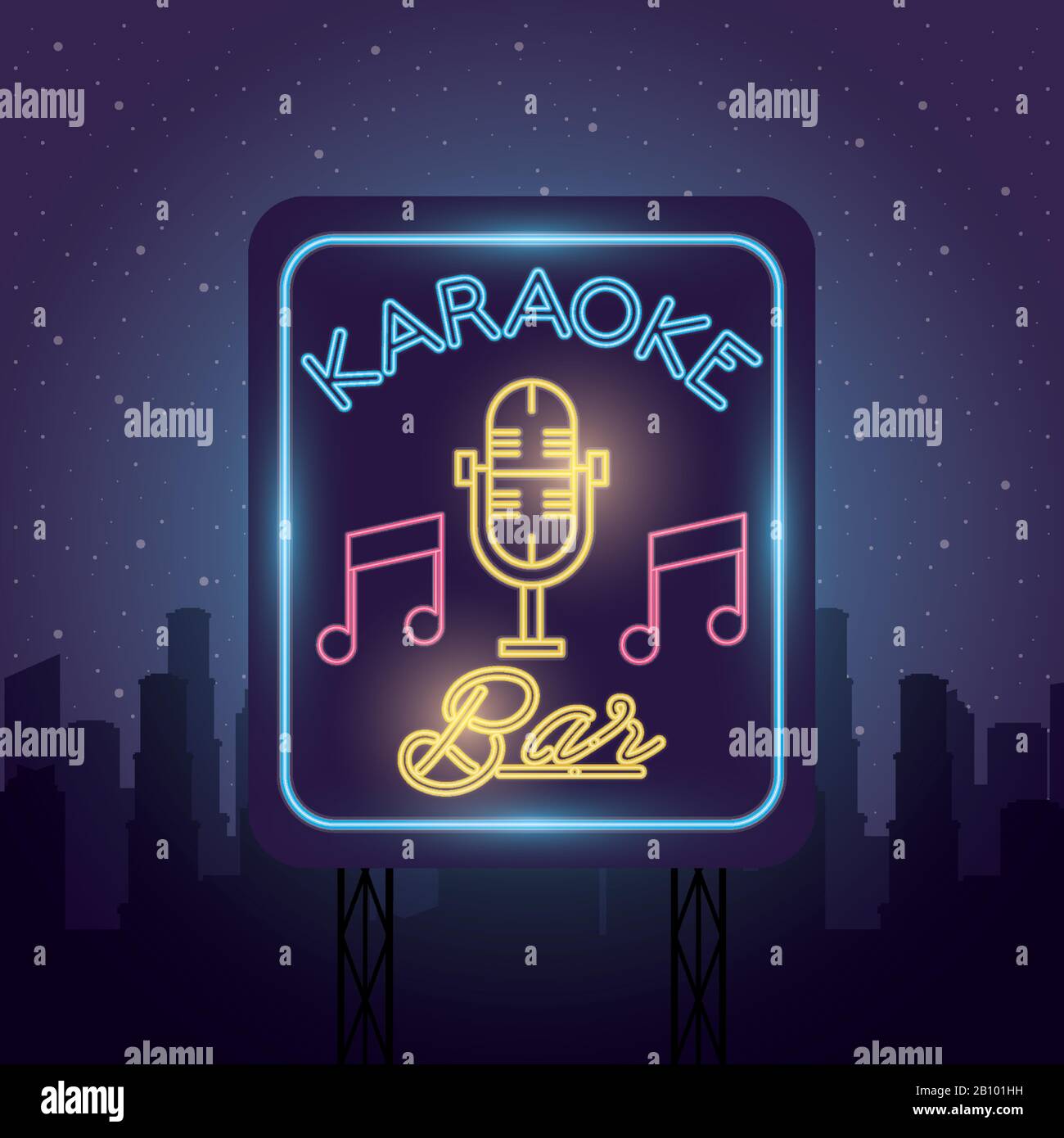 microphone sound accessory neon lights Stock Vector Image & Art - Alamy