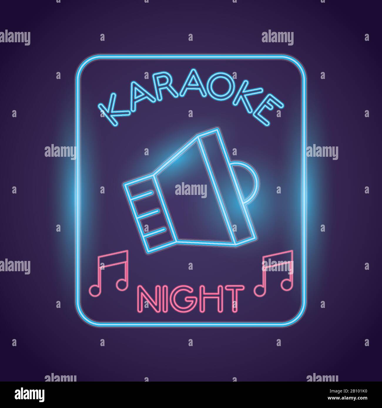 karaoke word with speaker calligraphy neon lights Stock Vector Image & Art - Alamy