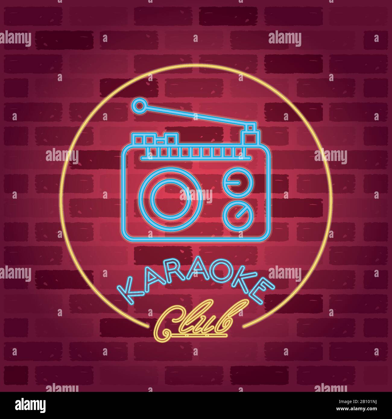 radio music player neon lights Stock Vector Image & Art - Alamy