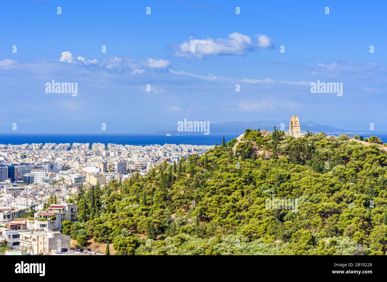 Monument of Philopappos on Mouseion Hill, Athens, Greece Stock Photo ...