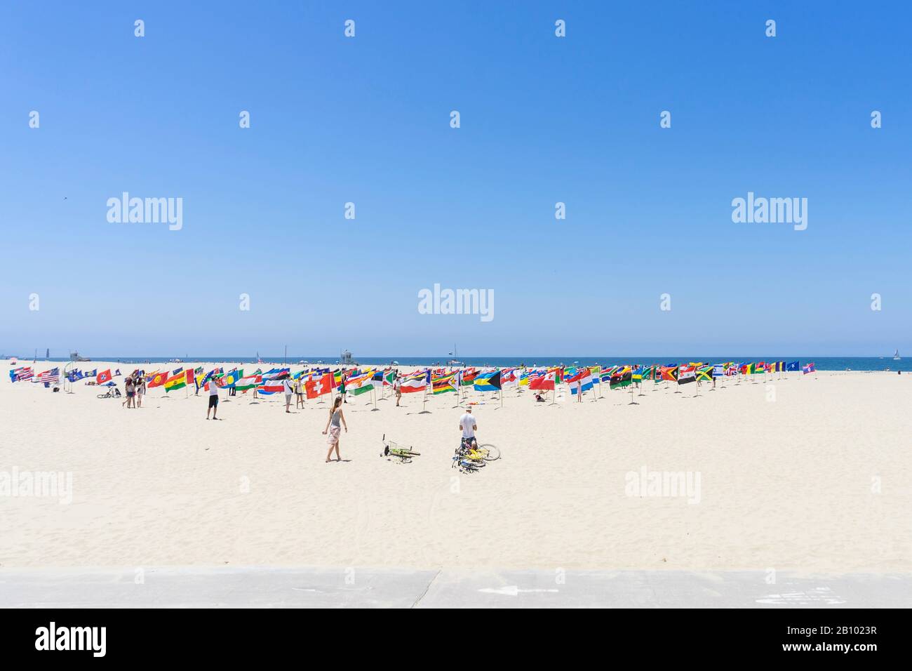 Sea of Flags Installation, Venice Beach, Los Angeles, California, USA ...