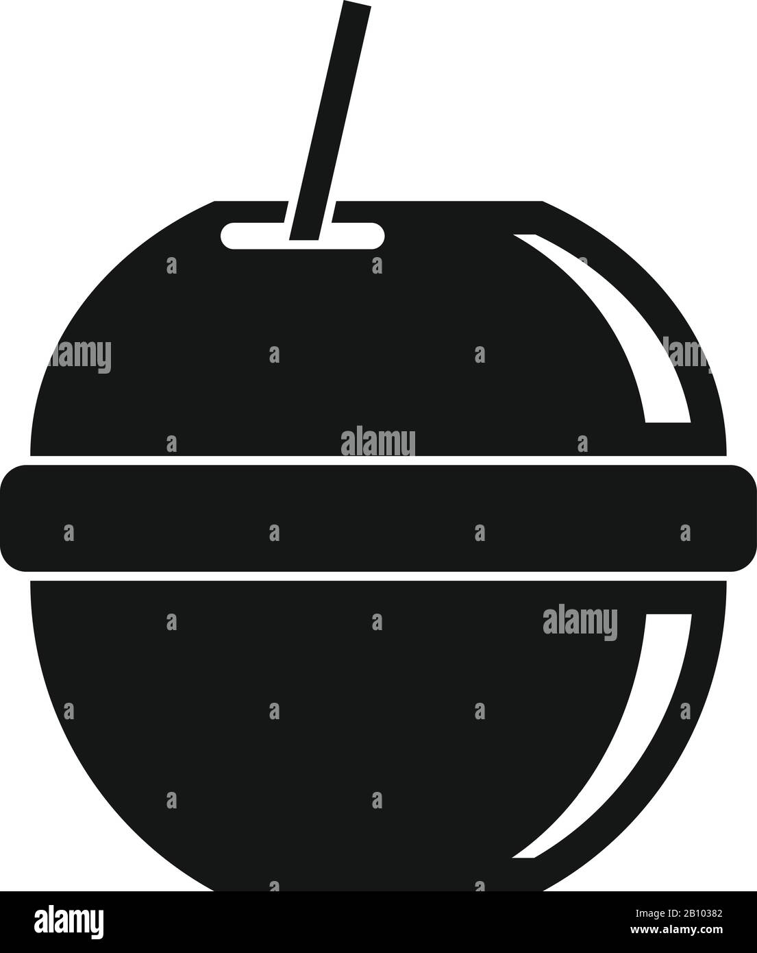 Cocktail plastic pot icon. Simple illustration of cocktail plastic pot ...