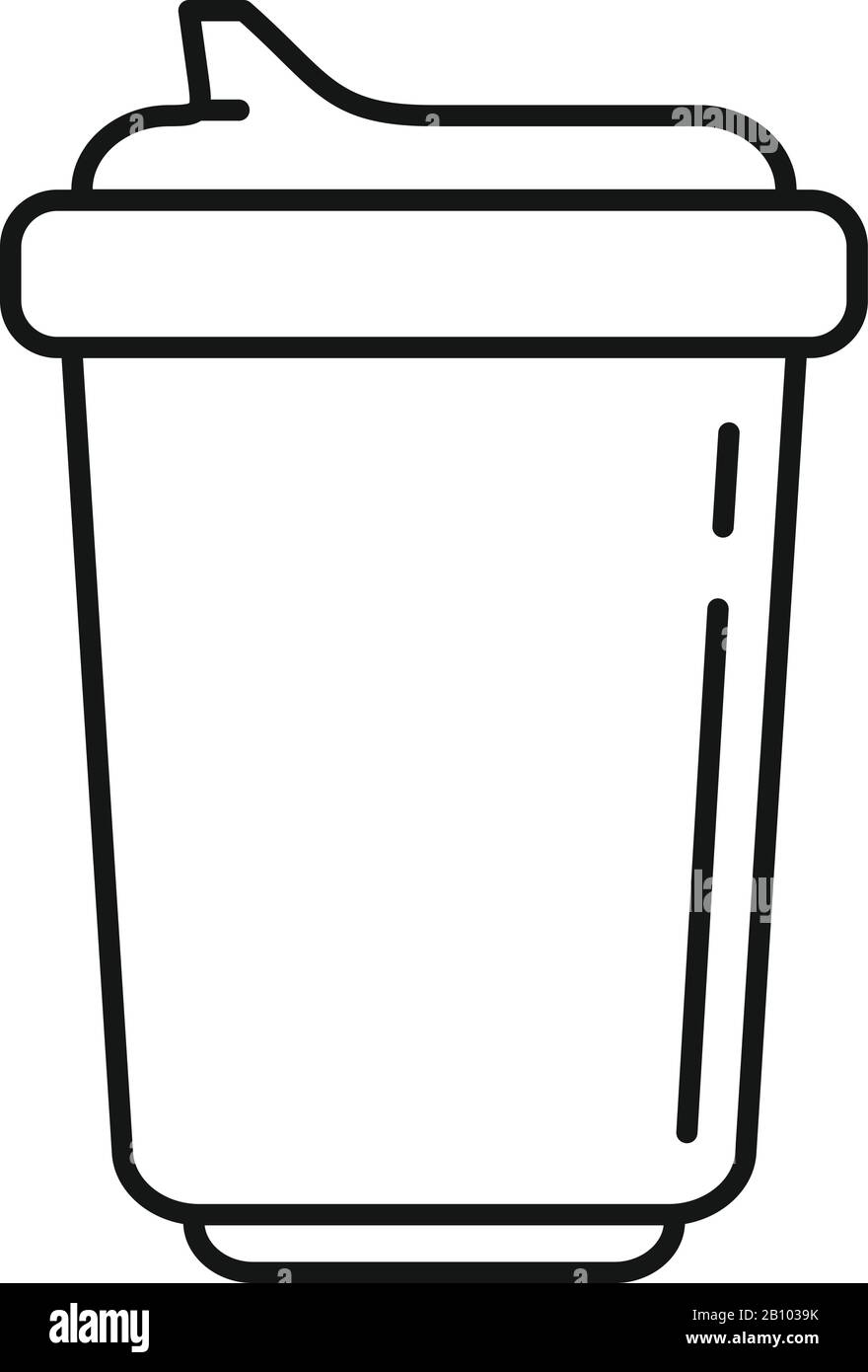 Coffee plastic cup icon. Outline coffee plastic cup vector icon for web design isolated on white ...