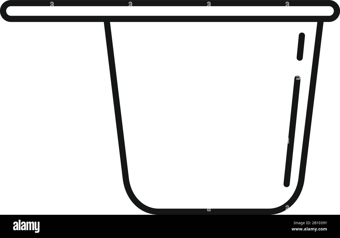 Plastic tableware pot icon. Outline plastic tableware pot vector icon ...