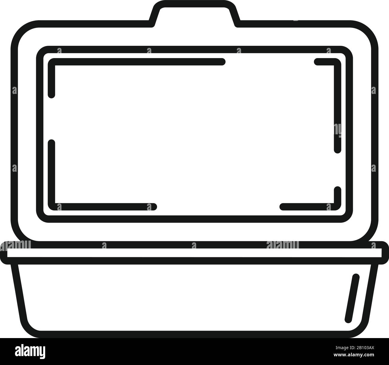 Open food container icon. Outline open food container vector icon for ...