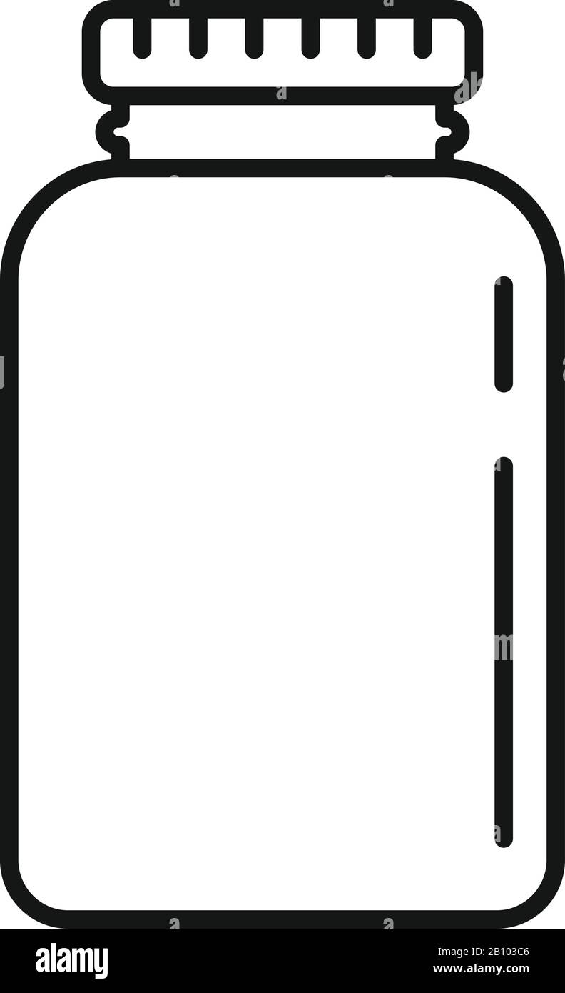 Plastic protein jar icon. Outline plastic protein jar vector icon for ...