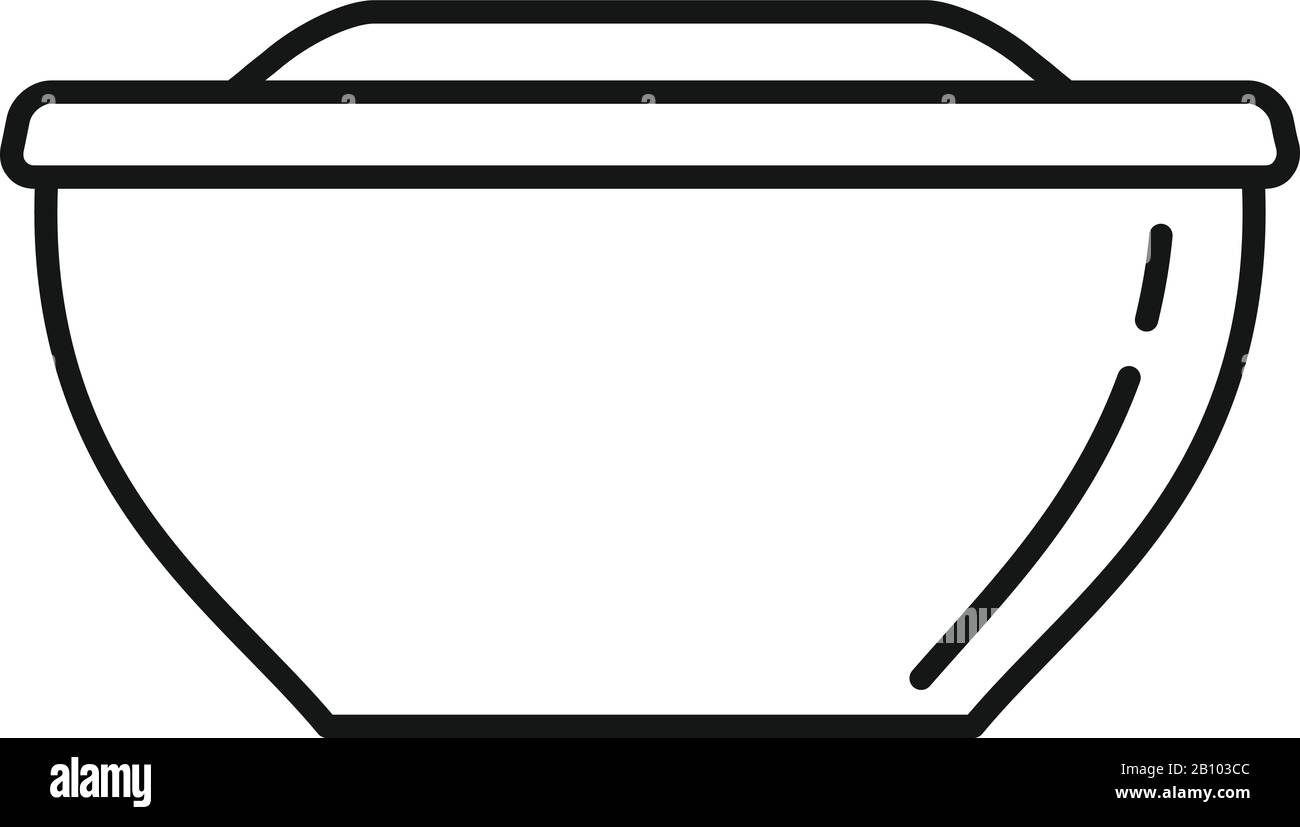 Plastic bowl container icon. Outline plastic bowl container vector icon ...