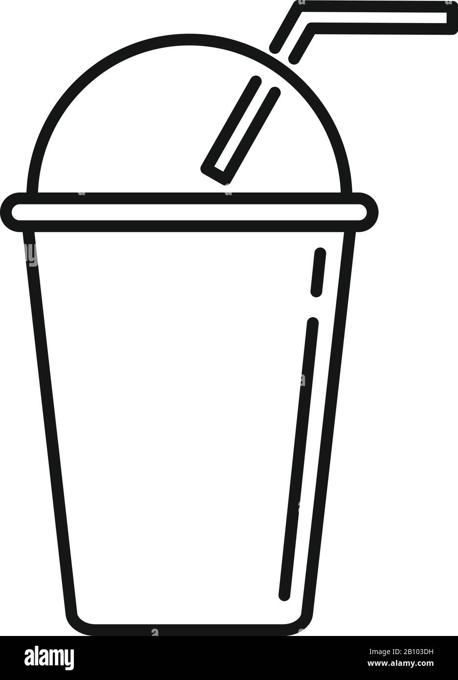 Smoothie plastic cup icon. Outline smoothie plastic cup vector icon for ...