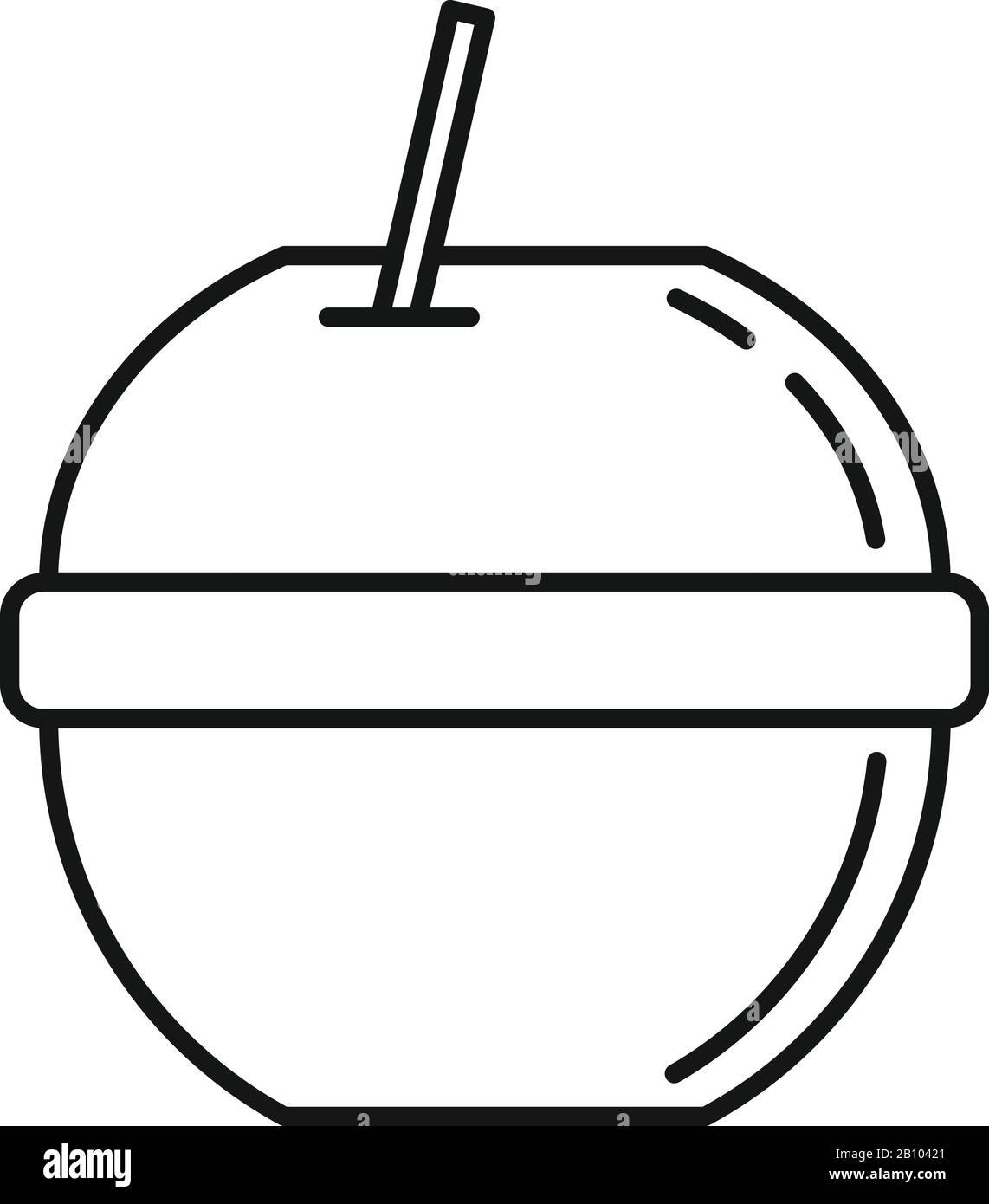 Cocktail plastic pot icon. Outline cocktail plastic pot vector icon for ...