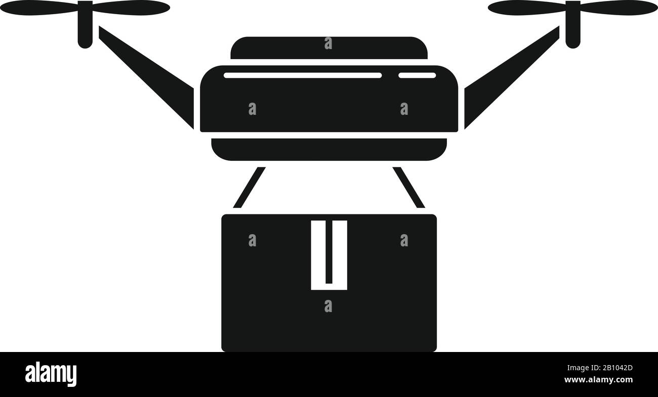 Parcel drone delivery icon. Simple illustration of parcel drone ...