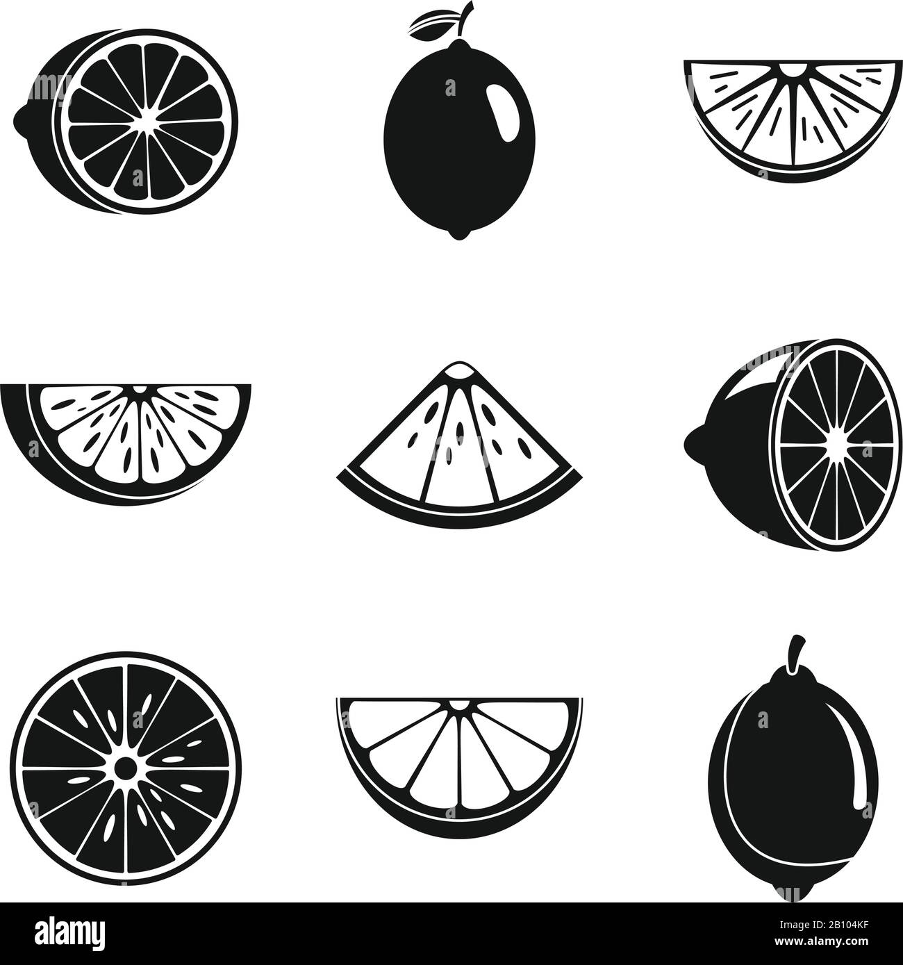 Lime fruit icons set. Simple set of lime fruit vector icons for web ...