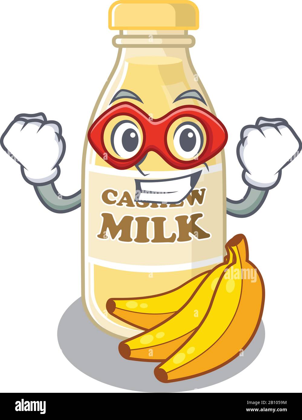 A cartoon concept of cashew milk performed as a Super hero Stock Vector ...