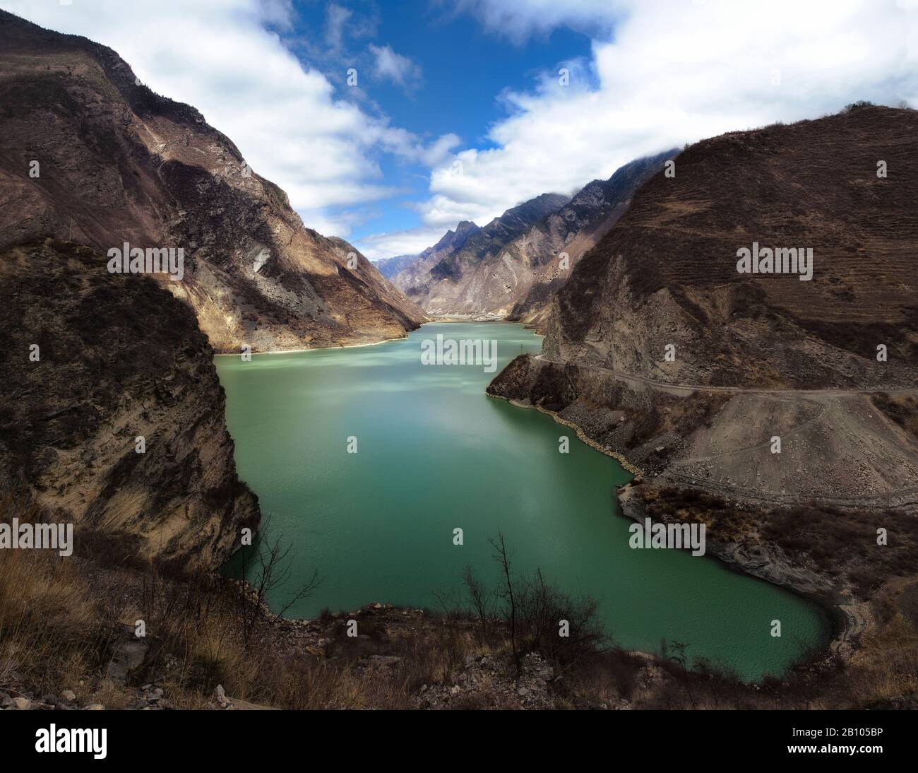 Water reservoir on the Tibetan high plateau, Northern Sichuan, China ...
