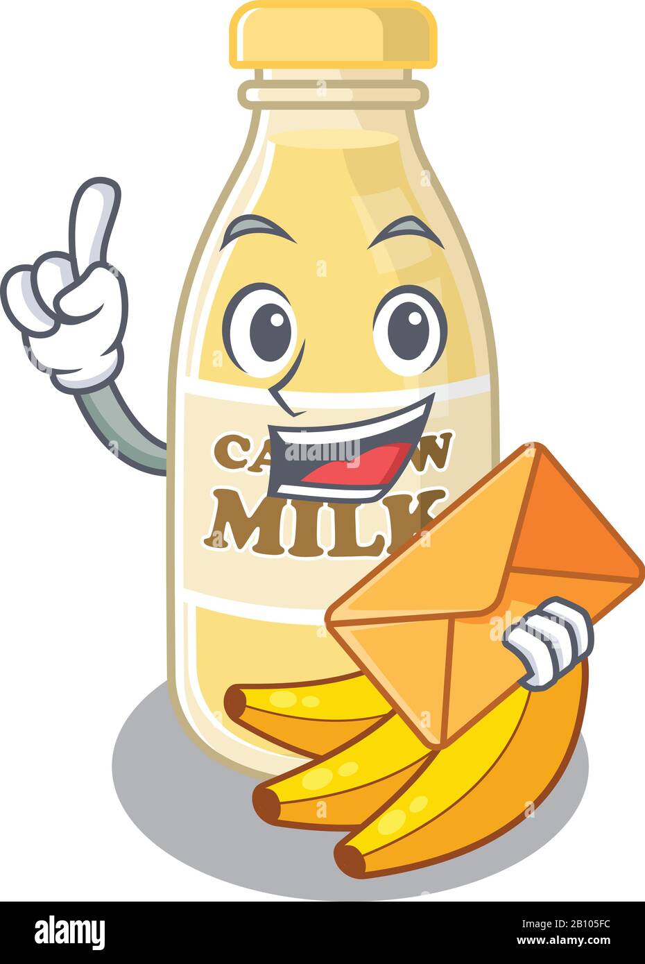 Happy face cashew milk mascot design with envelope Stock Vector Image ...