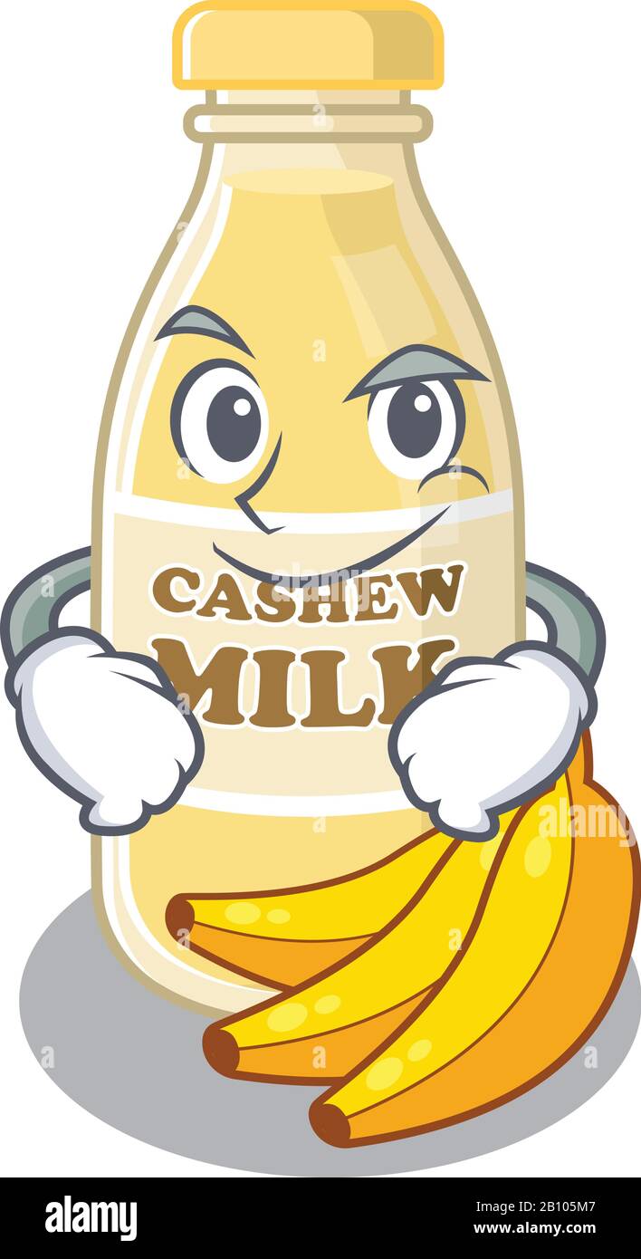 Cool cashew milk mascot character with Smirking face Stock Vector Image ...
