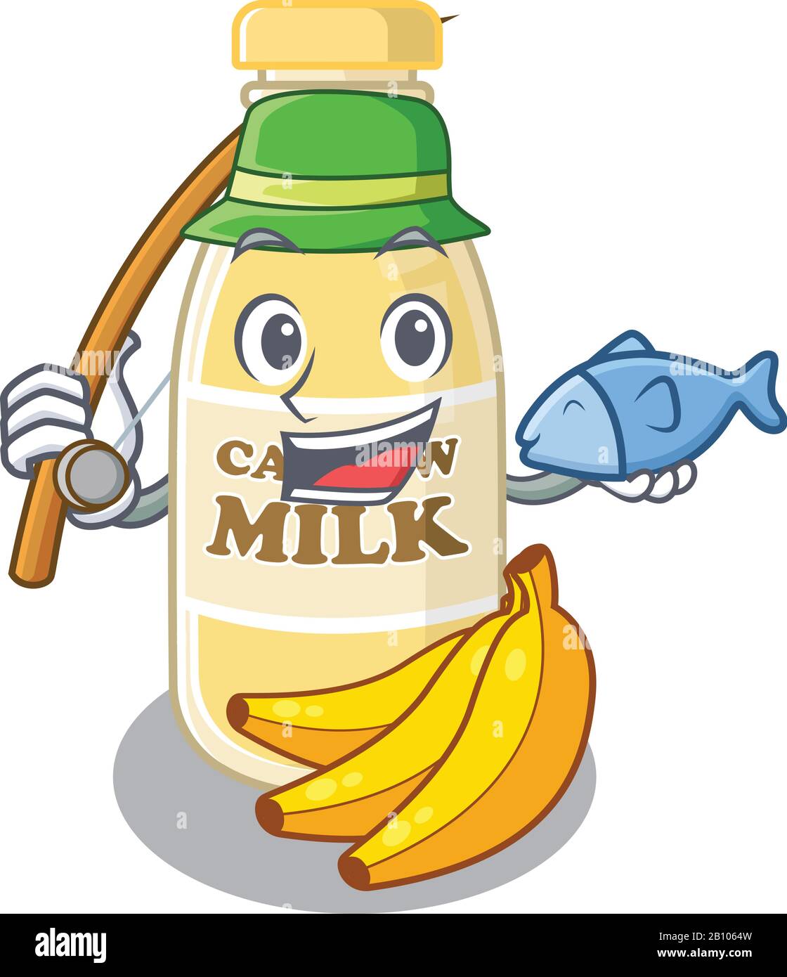 A Picture of happy Fishing cashew milk design Stock Vector Image & Art ...