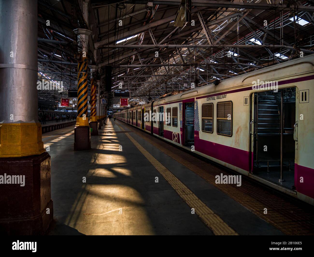Mumbai, India - December 18, 2019 : Empty platform of CST station with ...