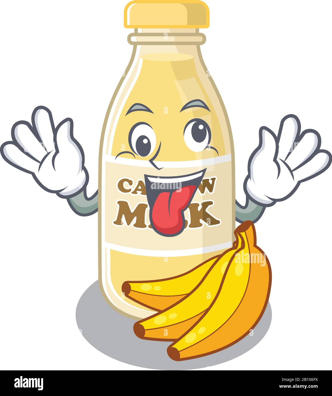 Cute sneaky cashew milk Cartoon character with a crazy face Stock ...
