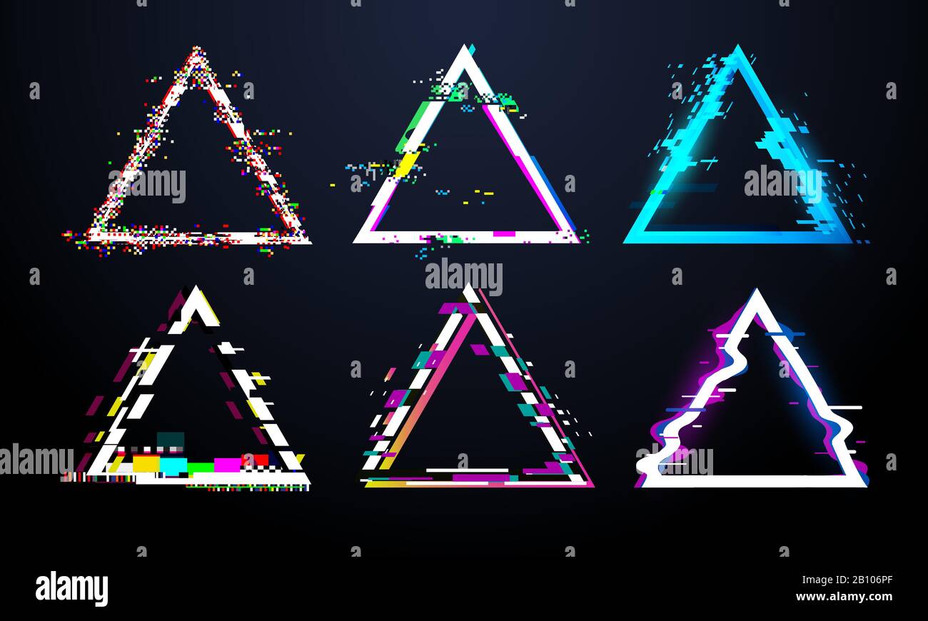 Neon triangle frame set Stock Vector Images - Alamy