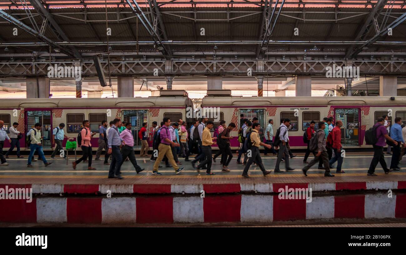 Mumbai, India - December 18, 2019 : Unidentified passengers walking on ...