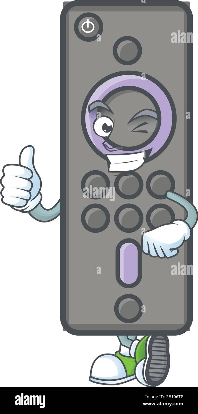 A mascot icon of remote control TV making Thumbs up gesture Stock ...